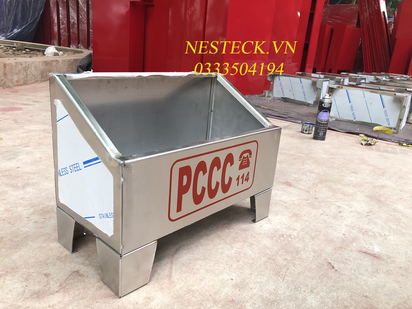 Kệ đựng bình PCCC 330x400x200mm bằng inox 304 giá rẻ - Nesteck